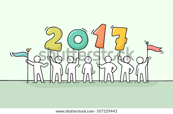 2017 Happy New Year Background Cartoon Stock Vector (Royalty Free ...