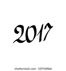 2017 Isolated Calligraphy Number Banner Design Stock Vector (Royalty ...