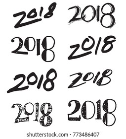2018 Font Year Stock Vector (Royalty Free) 773486407 | Shutterstock