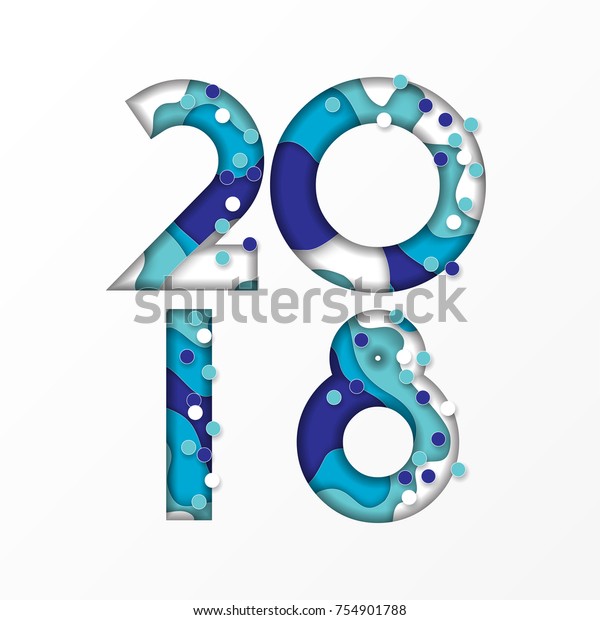 2018 Numbers New Year Design Abstract Stock Vector (Royalty Free ...