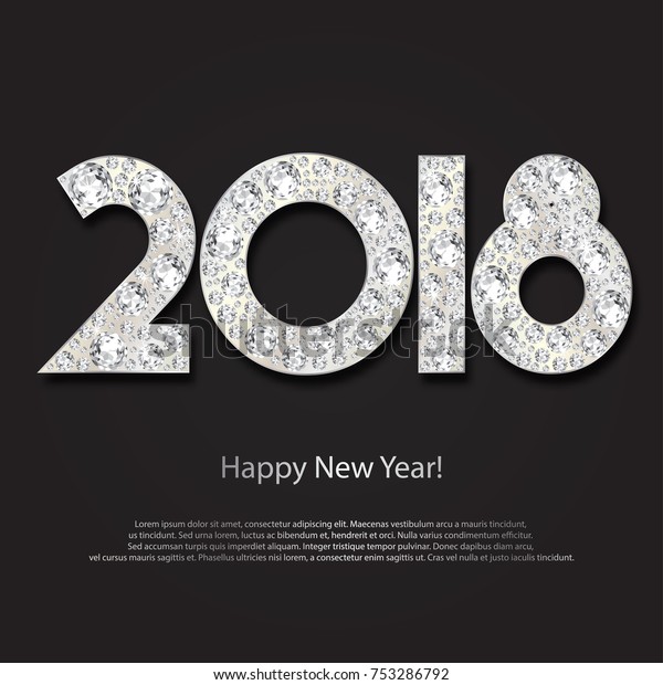 2018 Numbers New Year Holiday Design Stock Vector (Royalty Free) 753286792