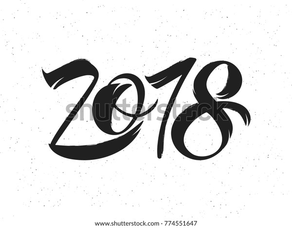 2018 Vector Number Calligraphic Lettering Design Stock Vector (Royalty ...