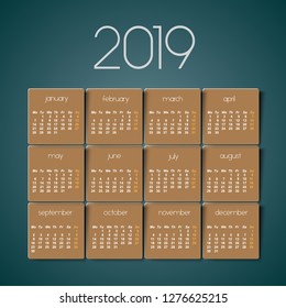 2019 Calendar Brown Texture: เวกเตอร์สต็อก (ปลอดค่าลิขสิทธิ์ ...