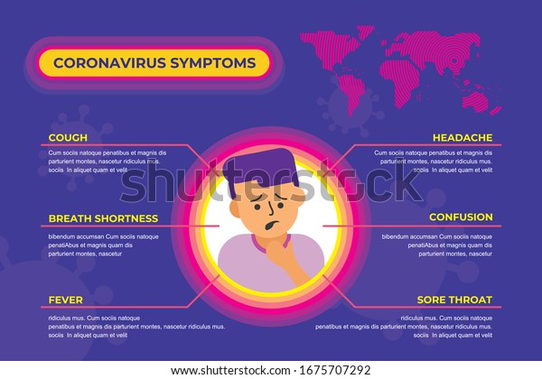 2019ncov Coronavirus Symptoms Background Maps Infected Stock Vector ...