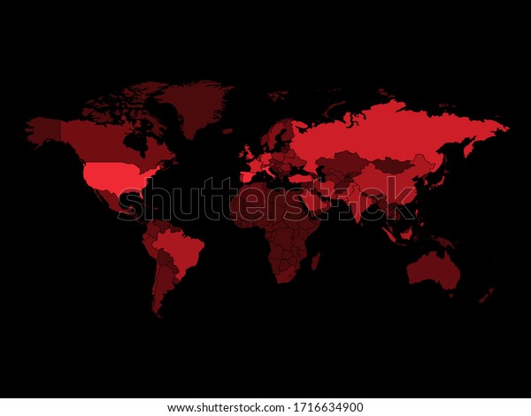 2019ncov Infected Countries On World Map 库存矢量图（免版税）1716634900 ...