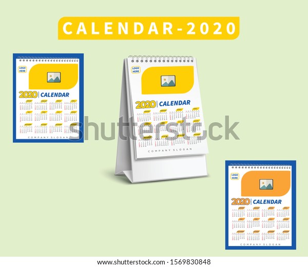 2020 Calendar Template Contraction Real Estate Stock Vector (Royalty ...