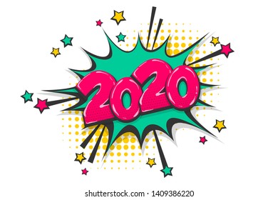 2020 Cartoon Comic Text Speech Bubble: เวกเตอร์สต็อก (ปลอดค่าลิขสิทธิ์ ...