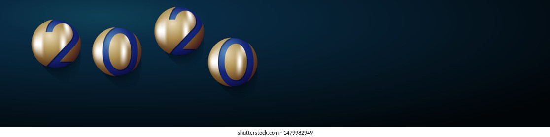 2020 Happy New Year Header Background Stock Vector (Royalty Free ...