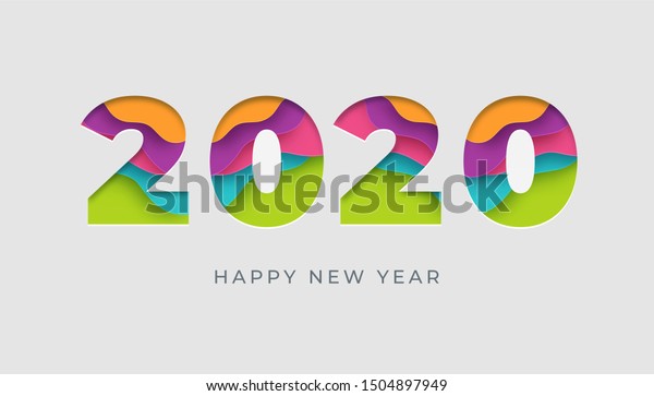 2020 Happy New Year Vector Colorful Stock Vector (Royalty Free ...