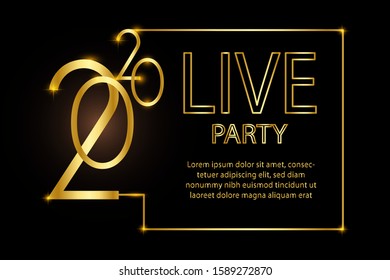 2020 Live Party Logo Text Design: vector de stock (libre de regalías ...