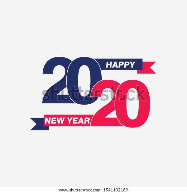2020 logo text design Happy New Year vector illustration