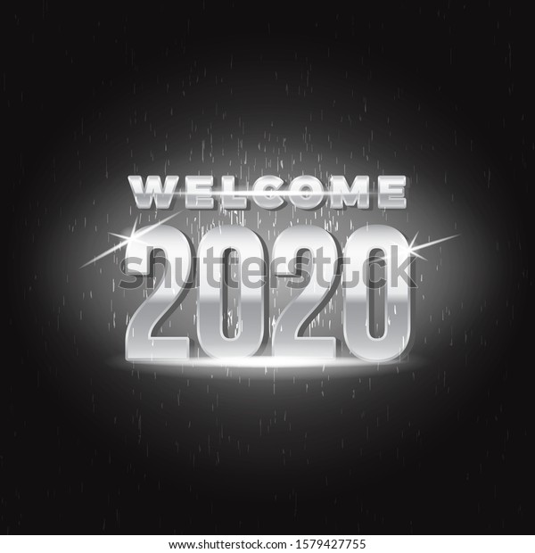 2020 New Year Design Banner Glowing Stock Vector (Royalty Free ...