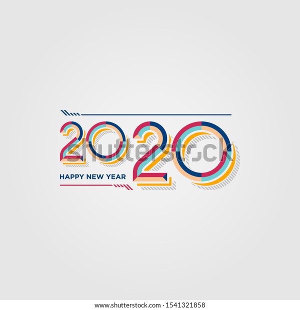 2020 Number Typography Element Memphis Style Stock Vector (Royalty Free ...