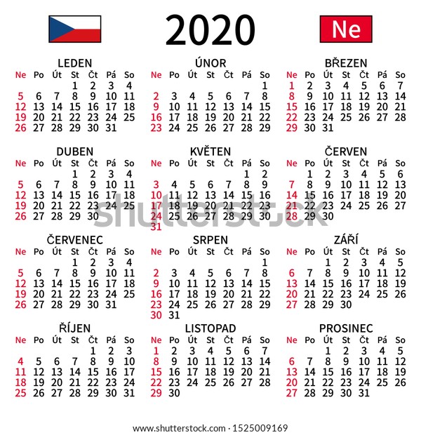 2020 Year Calendar Simple Clear Big Stock Vector (Royalty Free ...