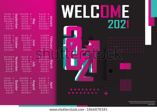 2021 Calendar Design Colors That Use Stock Vector (Royalty Free ...