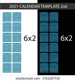 2021 Calendar Template 4x3 Sample Vector Stock Vector (Royalty Free ...