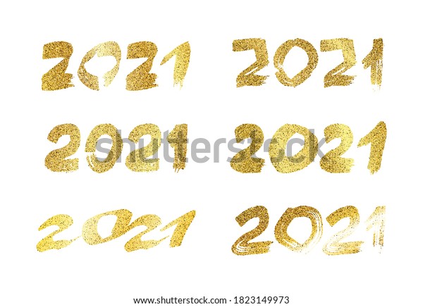 2021 Hand Drawn Numbers Set Six Stock Vector (Royalty Free) 1823149973 ...