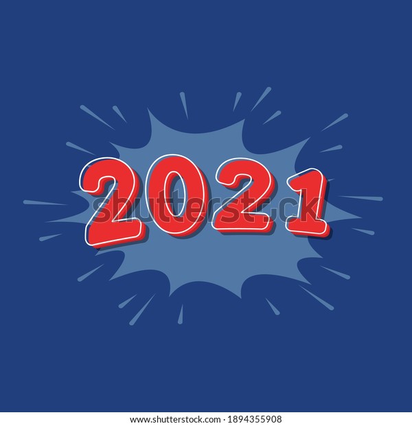 2021 Number Design Template 2021 Happy Stock Vector (Royalty Free ...