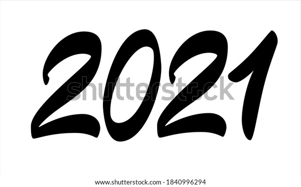 2021 Text Logo Hand Sketched Number Stock Vector (Royalty Free ...