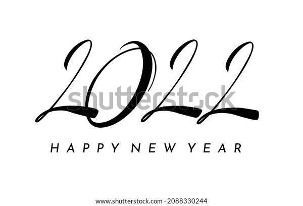 2022 Brush Text Isolated On White Stock Vector (Royalty Free) 2088330244