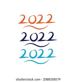 2022 Calligraphy Brush Art Vector Filehappy Stock Vector (Royalty Free ...