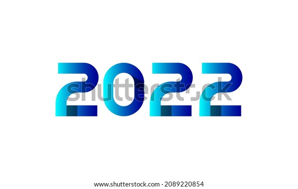 2022 Number Blue Gradient Shade Logo Stock Vector (Royalty Free ...