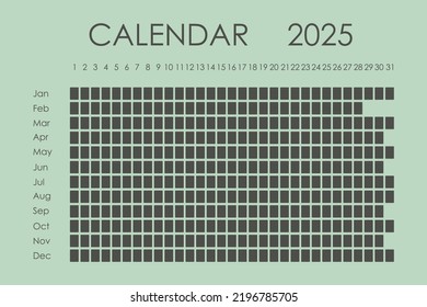 2025 Calendar Planner Design Week Isolated Stock Vector (Royalty Free ...