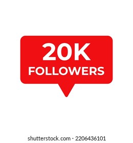 20k Followers Red Vector Icon Stamplogoillustration Stock Vector ...