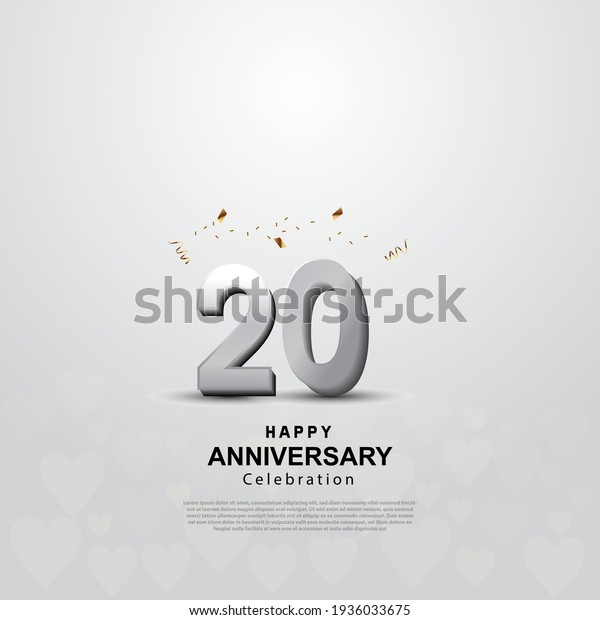 20th Anniversary Background 3d Number Illustration Stock Vector ...