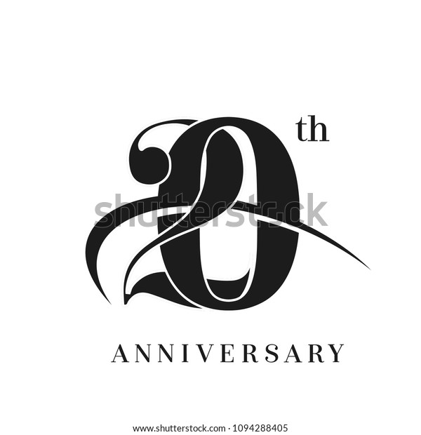 20th Anniversary Celebration Simple Monogram Design Stock Vector ...