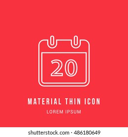 20th Calendar Bright Red Material Designed Stock Vector (Royalty Free ...