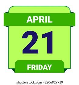 21 April Friday Date Template Useful Stock Vector (Royalty Free ...