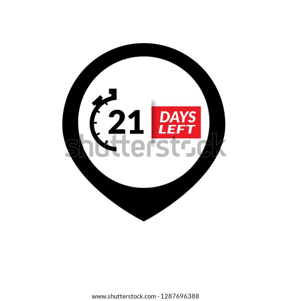 21 Days Left Sign Emblem Label Stock Vector (Royalty Free) 1287696388 ...