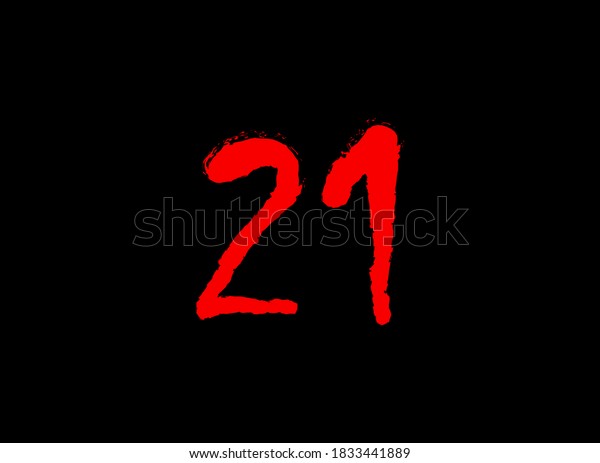 21 Horror sangriento, espantoso número de vector. Miedo demente brutal ...