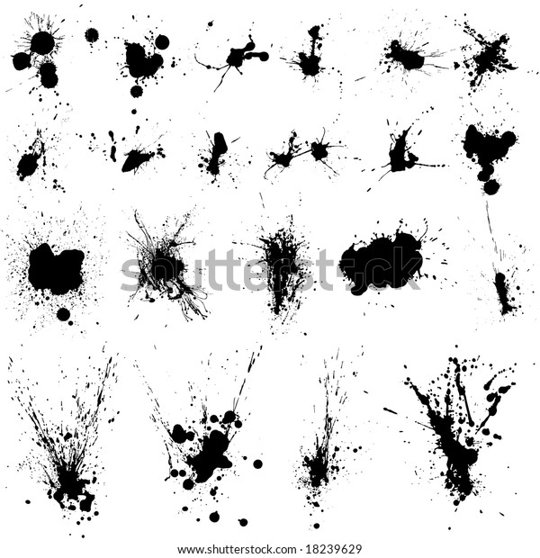 21 Messy Ink Splats Your Designs Stock Vector (Royalty Free) 18239629