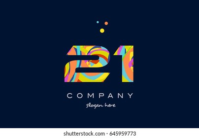 21 Number Digit Numeral Logo Colored Stock Vector (Royalty Free ...
