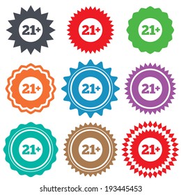 21 Plus Years Old Sign Adults Stock Vector (Royalty Free) 193445453 ...