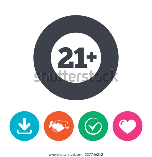 21 Plus Years Old Sign Adults Stock Vector (Royalty Free) 337746212 ...