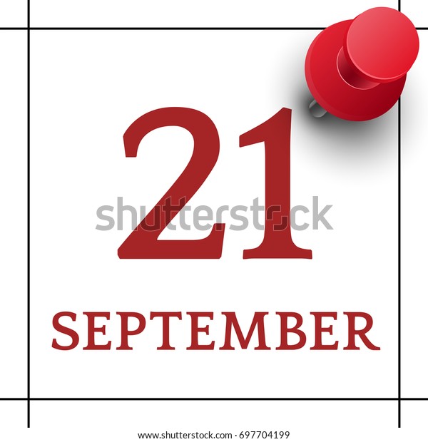 21 September Daily Calendar Red Push Stock Vector (Royalty Free ...