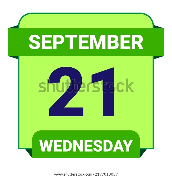 21 September Wednesday Date Template Useful Stock Vector (Royalty Free ...