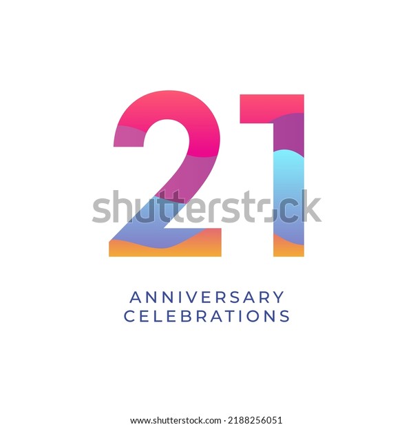 21 Year Anniversary Design Template Vector 库存矢量图（免版税）2188256051 ...