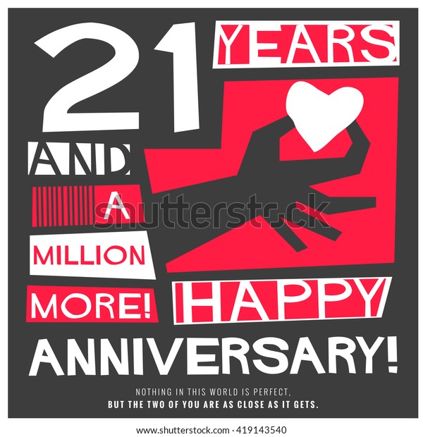 21 Years Happy Anniversary Vector Illustration 스톡 벡터(로열티 프리) 419143540 ...