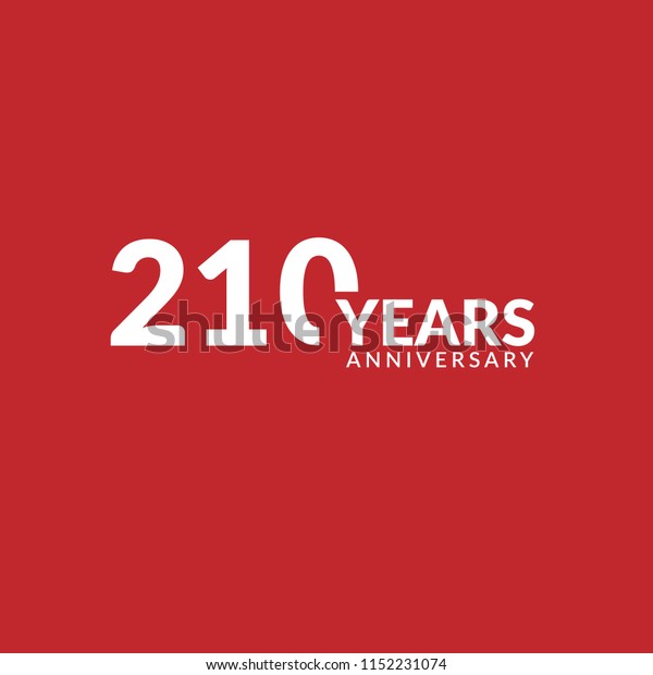 210 Years Anniversary Logo Template Stock Vector (Royalty Free ...