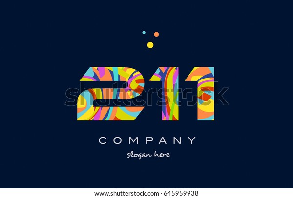 211 Number Digit Numeral Logo Colored: vector de stock (libre de ...