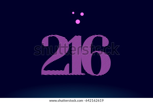 216 Number Digit Logo Pink Line Stock Vector (Royalty Free) 642162619 ...