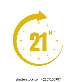 21hours Icon Symbol Yellow Time Oclock Stock Vector (Royalty Free ...
