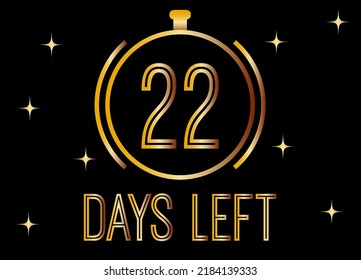 22 Days Left Golden Vector Days Stock Vector (Royalty Free) 2184139333 ...