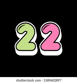 22 Number Bold Letter Digit Logo: เวกเตอร์สต็อก (ปลอดค่าลิขสิทธิ์ ...