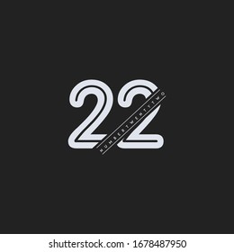 22 Number Design Abstract Elegant Letter Stock Vector (Royalty Free ...