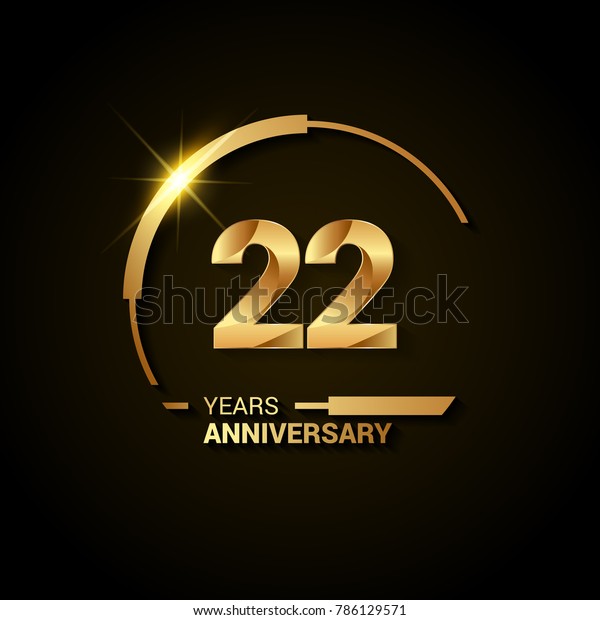 22 Years Anniversary Celebration Logotype Golden Stock Vector (Royalty ... 22 Years Anniversary Celebration Logotype Golden Stock Vector (Royalty ...
